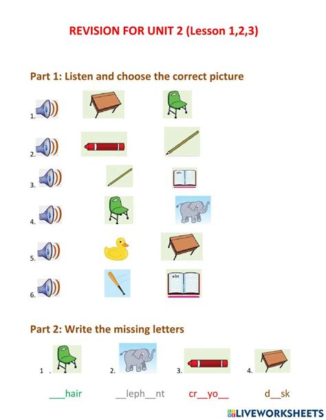 Unit 2 Lesson123 Grade 1 Worksheet Live Worksheets