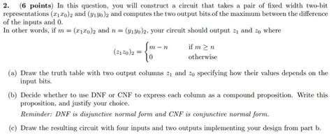 Solved Points In This Question You Will Construct A Chegg