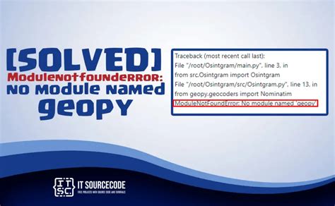 Modulenotfounderror No Module Named Geopy SOLVED