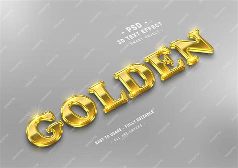Premium Psd Golden 3d Text Style Effect