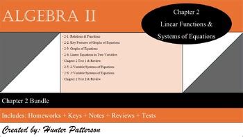 Chapter Linear Functions Systems Of Equations Bundle TPT