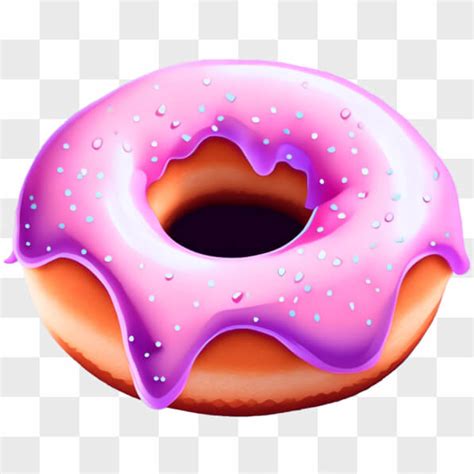 Descarga Delicioso Donut con Glaseado Rosa y Chispas PNGs En Línea