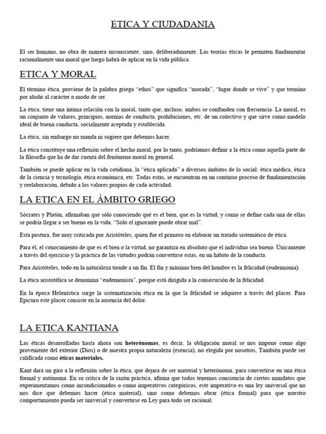 Etica Y Ciudadania Pdf Ética Profesional Moralidad
