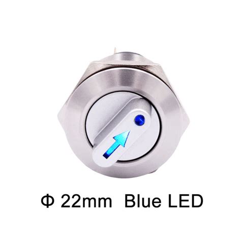 22mm Waterproof Metal Rotary Selector Switch 2 3 Postion 1NO1NC 2NO2NC 12V 220VRed Green LED