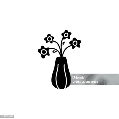 꽃 꽃 병화 실루엣 낙서 스케치 스타일 아이콘 흰색 배경에 격리 간단한 잉크 손 그린 벡터 그림 0명에 대한 스톡 벡터 아트 및