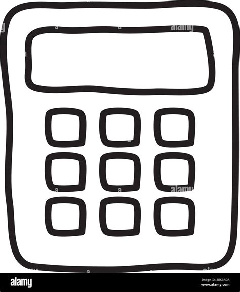 Calculator Icon Over White Background Line Style Vector Illustration