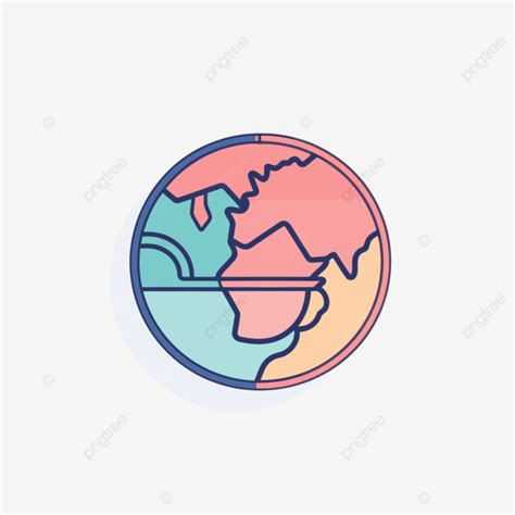 異なる色の線が付いた地球のアイコン ベクターイラスト画像とpngフリー素材透過の無料ダウンロード Pngtree
