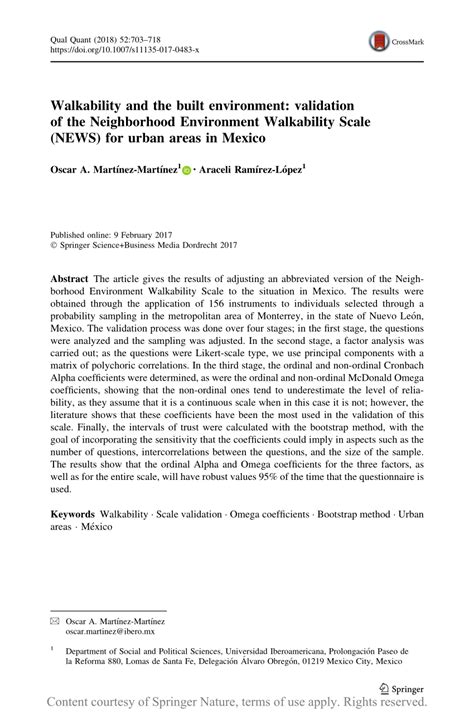 Walkability And The Built Environment Validation Of The Neighborhood Environment Walkability
