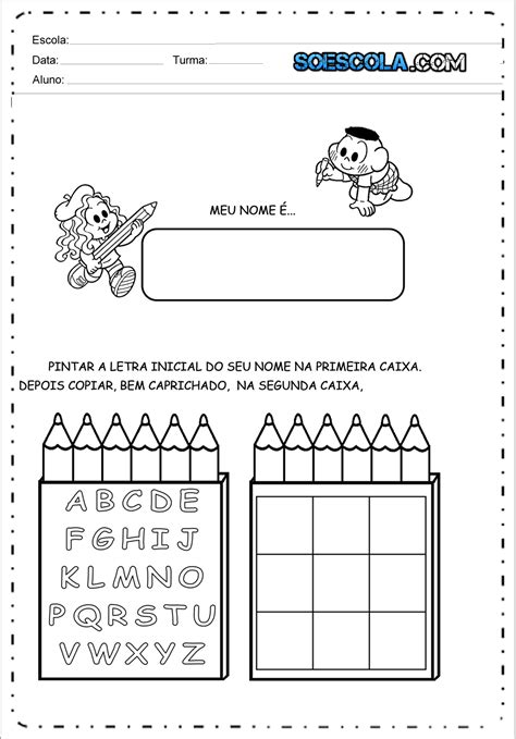 Atividades Com O Nome Proprio Para Educação Infantil Para Imprimir