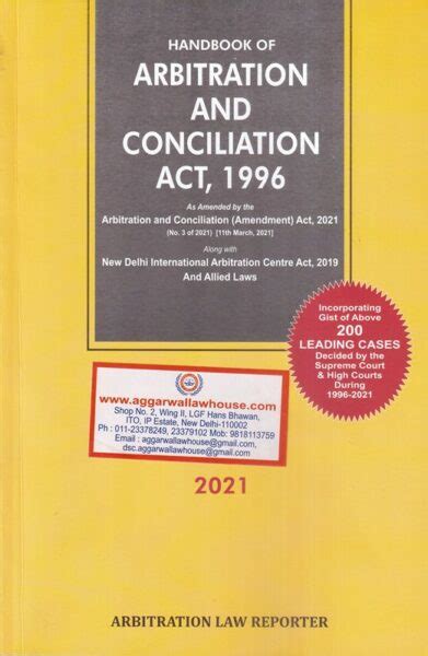 Arbitration Law Reporter Handbook Of Arbitration And Conciliation Act