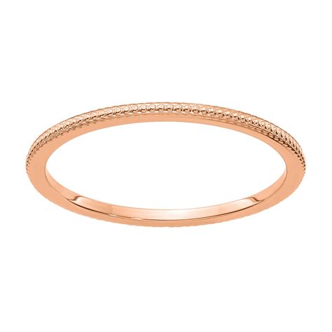 Stackable Expressions 14 Karat Rose Gold 12mm Bead Band