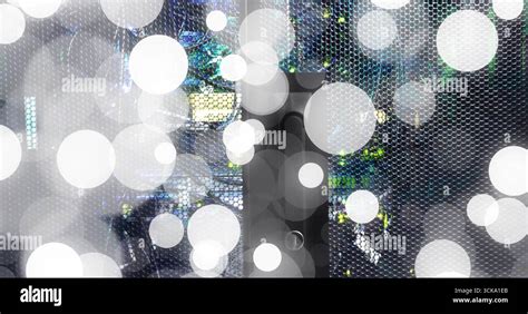 Glowing Perforated Mesh Panel In Server Rack Showing Led Indicator