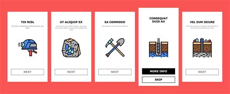 Geology Researching Onboarding Icons Set Vector 9891018 Vector Art At