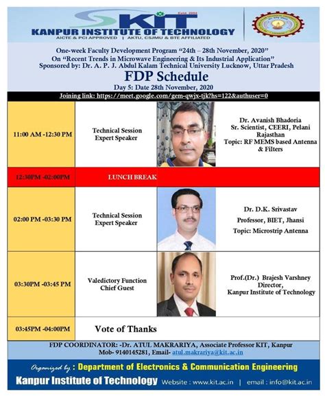 Dr A P J Abdul Kalam Technical University Lucknow Sponsored One Week Online Fdp Day 5 Schedule