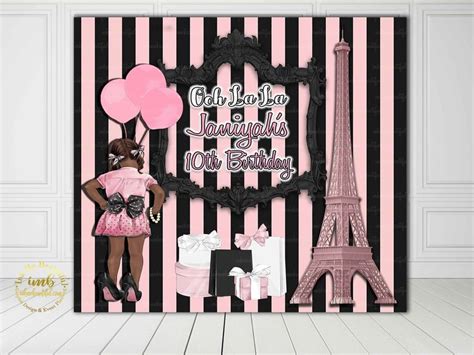 Printable Paris Theme Backdrop Birthday Party Parisian Themed Etsy In