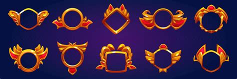 Golden Award Badges Game Avatar Frames 13417130 Vector Art At Vecteezy