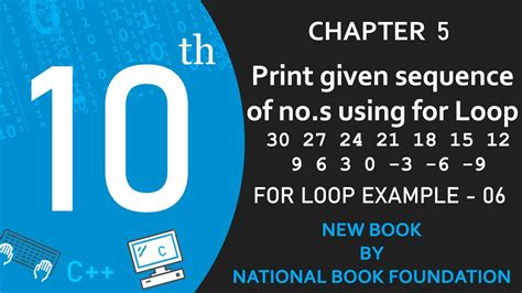 Print A Sequence Of Numbers Using For Loop Lect 85 Class 10 Computer Science New Book