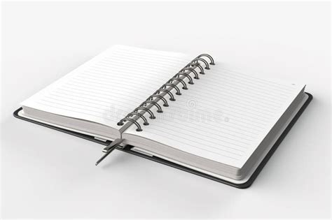 Notebook Isolated On A White Background 3d Render Illustration Stock