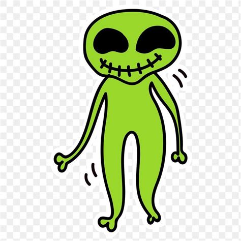 Cheerful Green Extraterrestrial Mate Sticker Free Image By Rawpixel