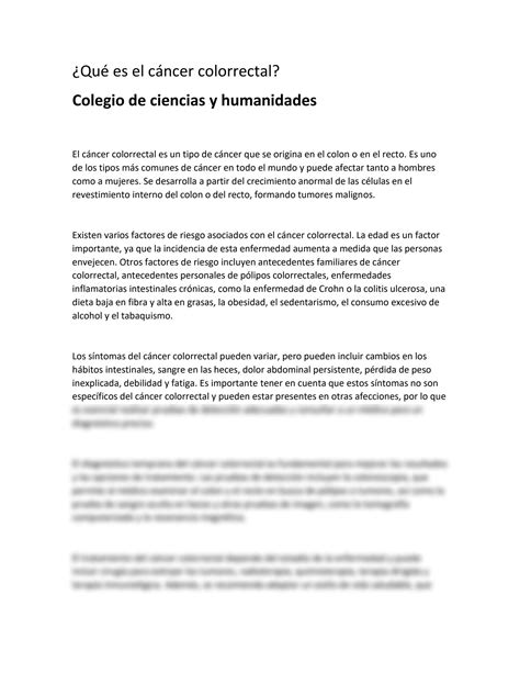 SOLUTION Qu Es El C Ncer Colorrectal Studypool