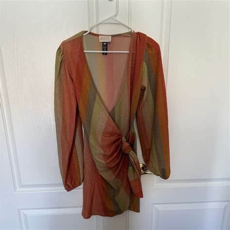 Beach Riot Dresses Beach Riot Dixie Metallic Longsleeve Mini Wrap
