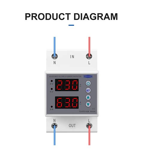 A Din Rail V Adjustable Over And Under Voltage Protective Device Protector Relay Monitor