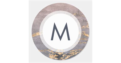 Watercolor And Gold Monogram Wedding Classic Round Sticker Zazzle