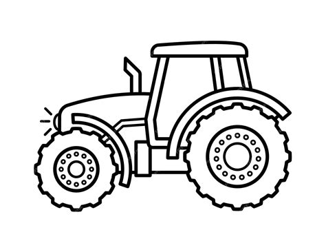 Boerderij Tractor Kleurplaat Voor Kinderen Premium Vector