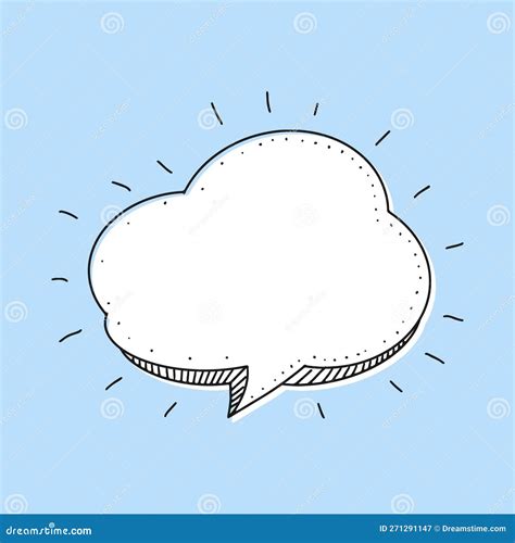 Speech Bubble In Sketch Hand Drawn Style Space For Quote And Text