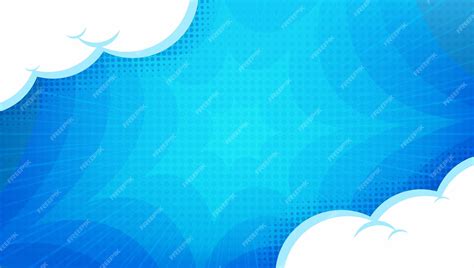 Premium Vector Vector Comic Blue Background With Cloud