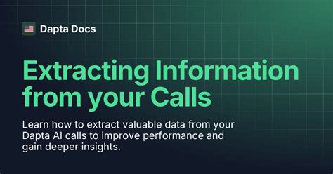 Extracting Information From Your Calls Dapta Docs