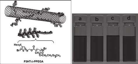 Left Schematic Illustration Of Dispersing And Functionalizing Cnts By