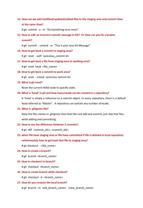 GIT Interview Questions PDF Connect 4 Programming