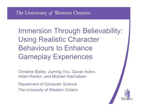 Pdf Immersion Through Believability Using Realistic Character Mkatchabpubsimmersion2011