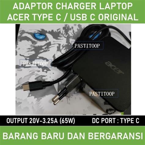 Jual Adaptor Charger Laptop Acer Swift 3 Swift 7 65w Usb Type C Ori Original Shopee Indonesia