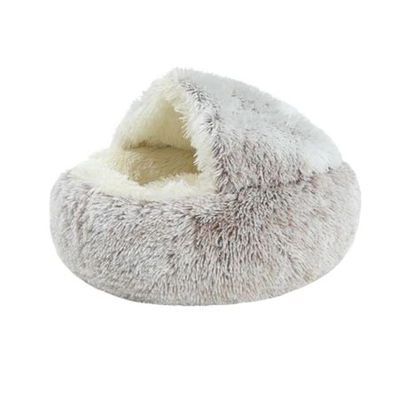 Легло за домашни любимци Edea Тип къщичка 2в1 Дълъг косъм плюш 40x40