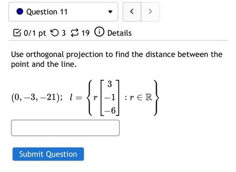 Solved Use Orthogonal Projection To Find The Distance