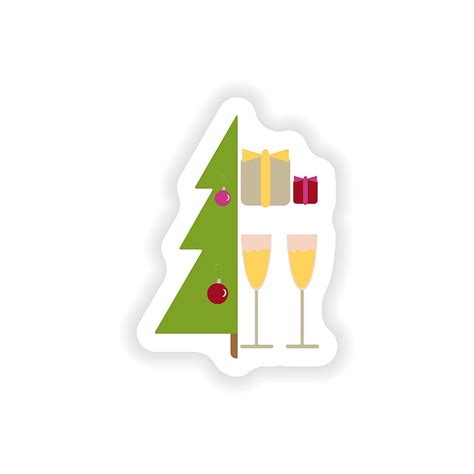 흰색 배경 트리 벡터에 세련 된 종이 스티커 Eps Ai Uidownload