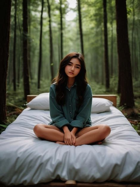 Premium Photo Bed In The Middle Of Forest Ai Generate
