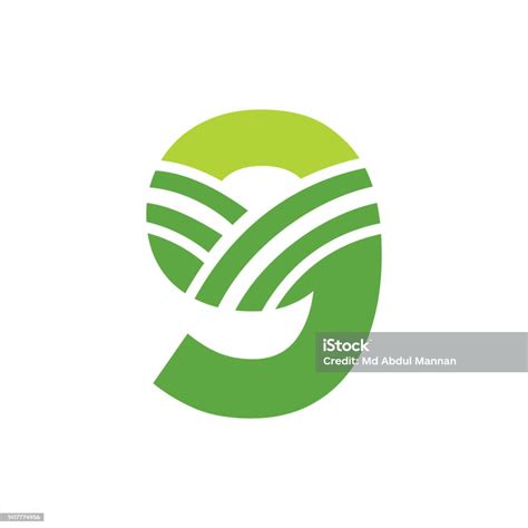 Lettre 9 Logo De Lagriculture Logo Agro Farm Basé Sur Alphabet Pour La
