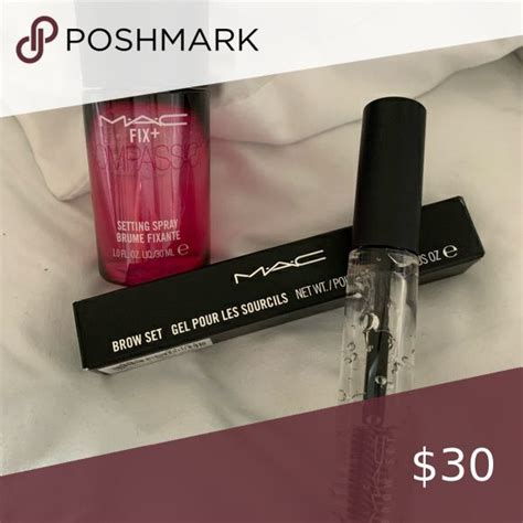 Mac Cosmetics Full Size Clear Brow Gel And Travel Fix Plus Setting