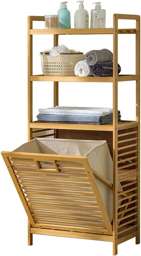 Laundry Hamper With 3 Tier Shelves And Tilt Out Basket Laundry Baskets