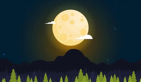 Lua Em Estilo De Design Plano Vetor Premium