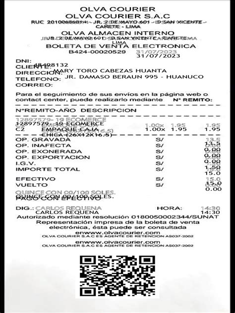 Olva Courier Sac Editable Pdf