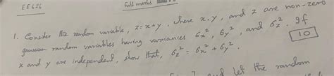 solved 1 consider the random variable z x y where x y