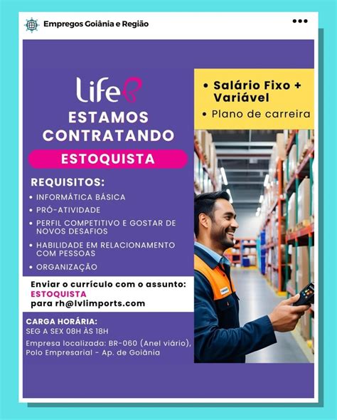 Empregos Goiânia E Região ® Estoquista Instagram