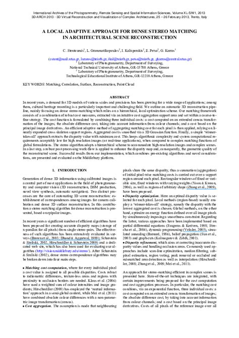 pdf a local adaptive approach for dense stereo matching in