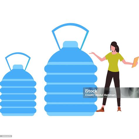 Wanita Dengan Galon Air Ilustrasi Vektor Yang Dapat Dengan Mudah