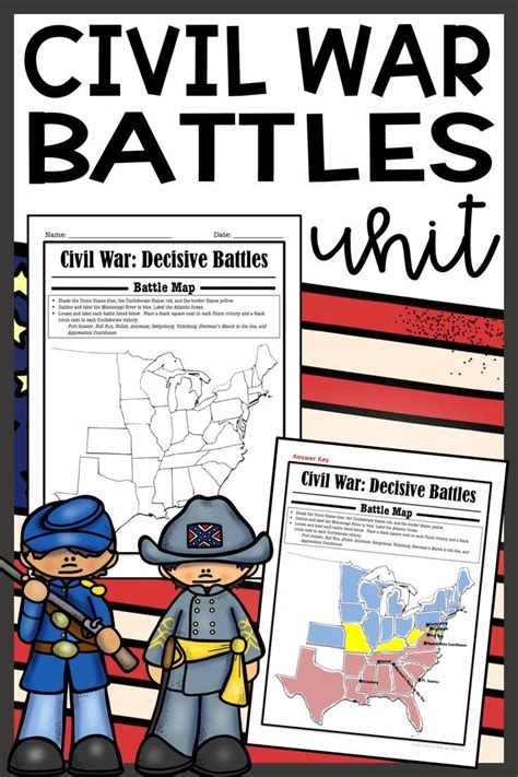 Civil War Battles Map Worksheet