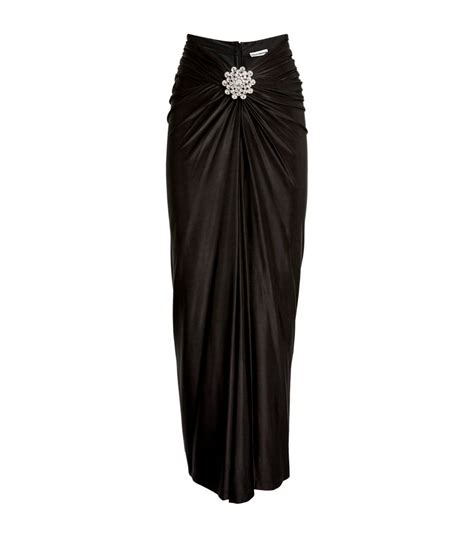 Womens Rabanne Black Flower Embellished Maxi Skirt Harrods